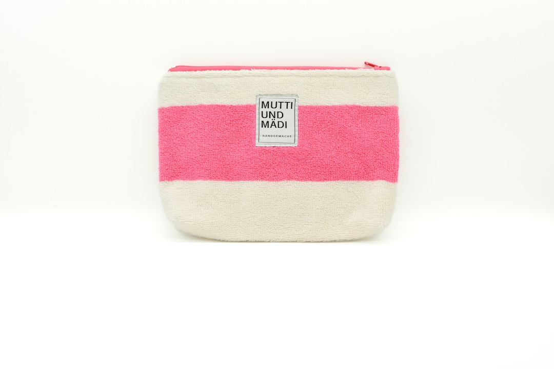 Small Terry Cloth Bag // Cosmetic Bag, Beach Bag, Toiletry Bag, Bag ...