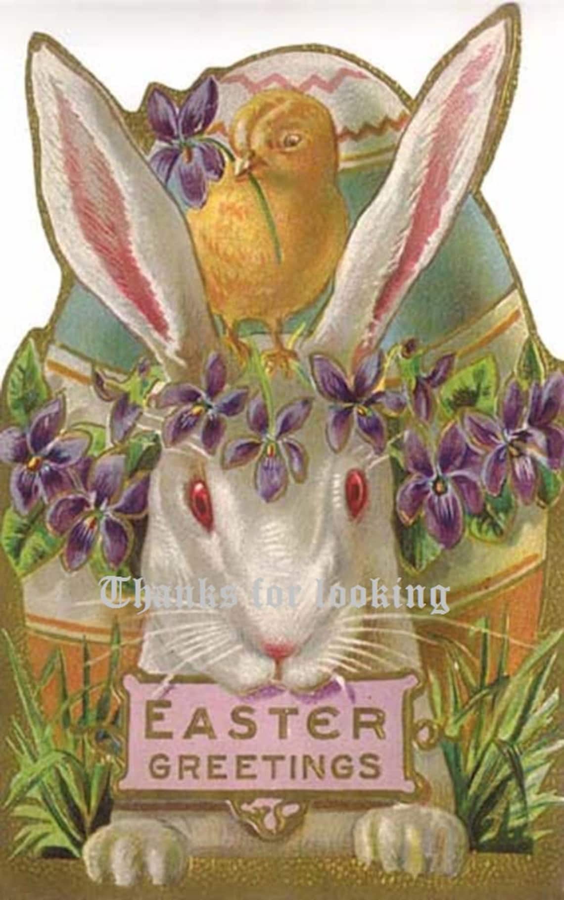 5 Digital Victorian Vintage Easter Postcards Images for Crafting ...