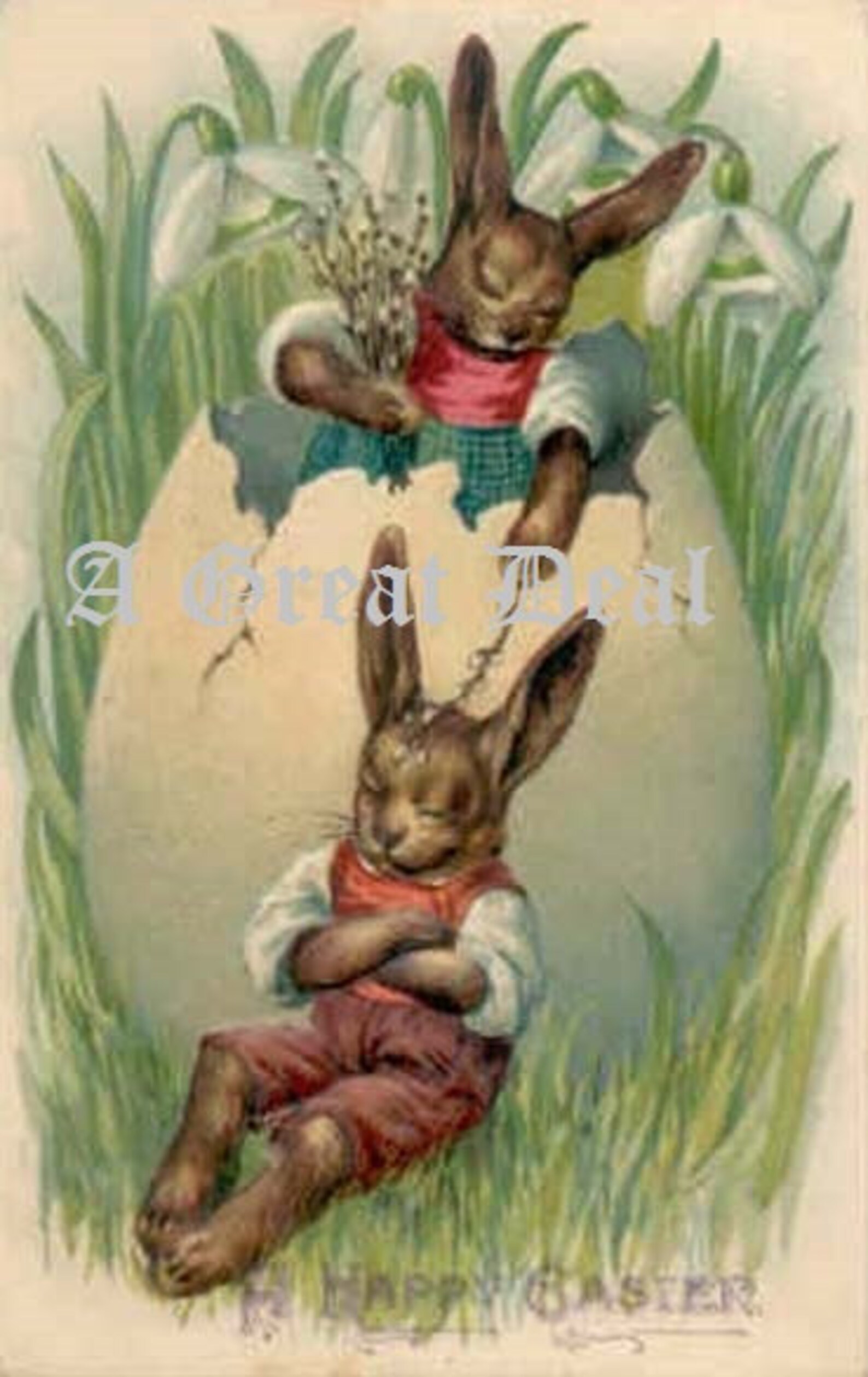 5 Digital Victorian Vintage Easter Postcards Images for Crafting ...