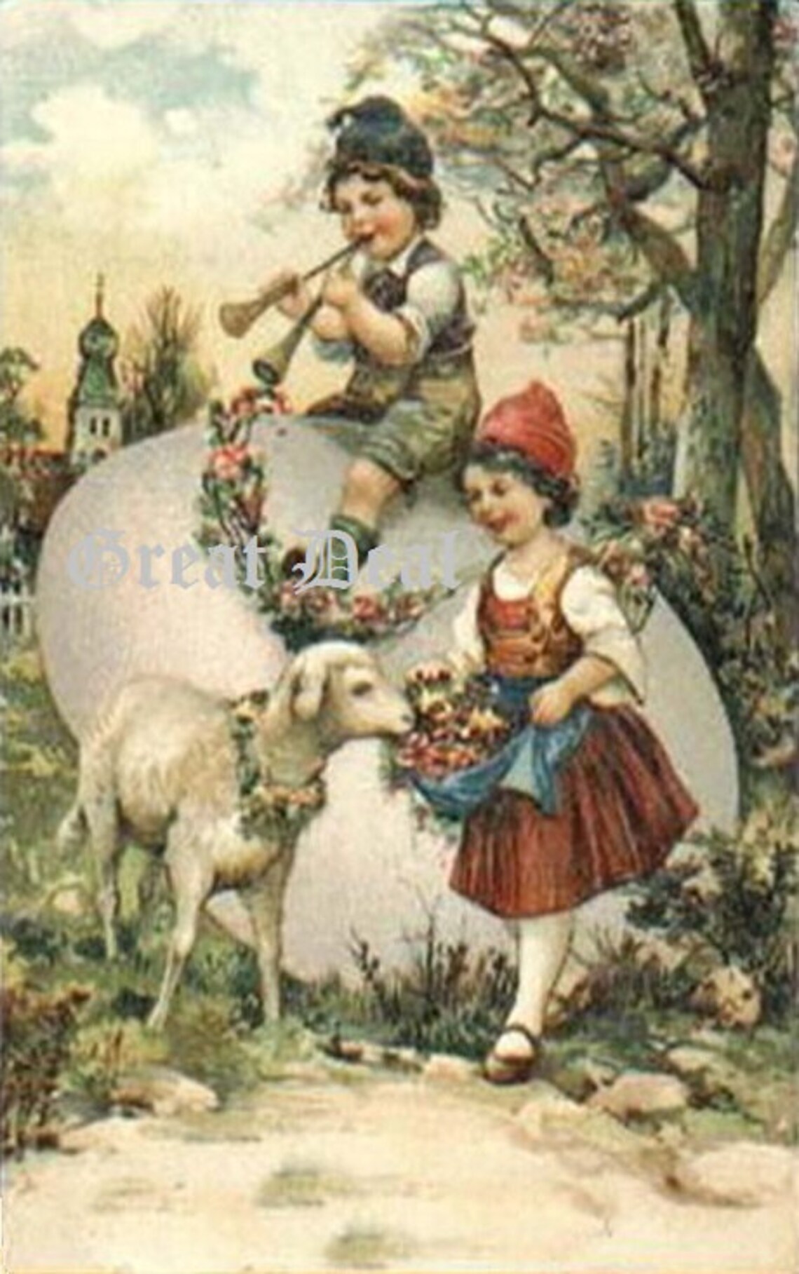5 Digital Victorian Vintage Easter Postcards Images for Crafting ...