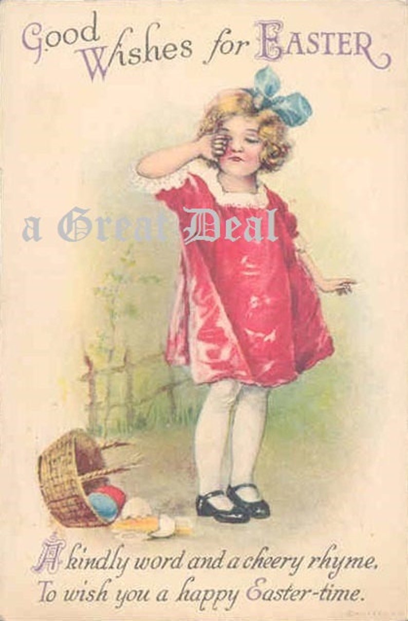 5 Digital Victorian Vintage Easter Postcards Images for Crafting ...