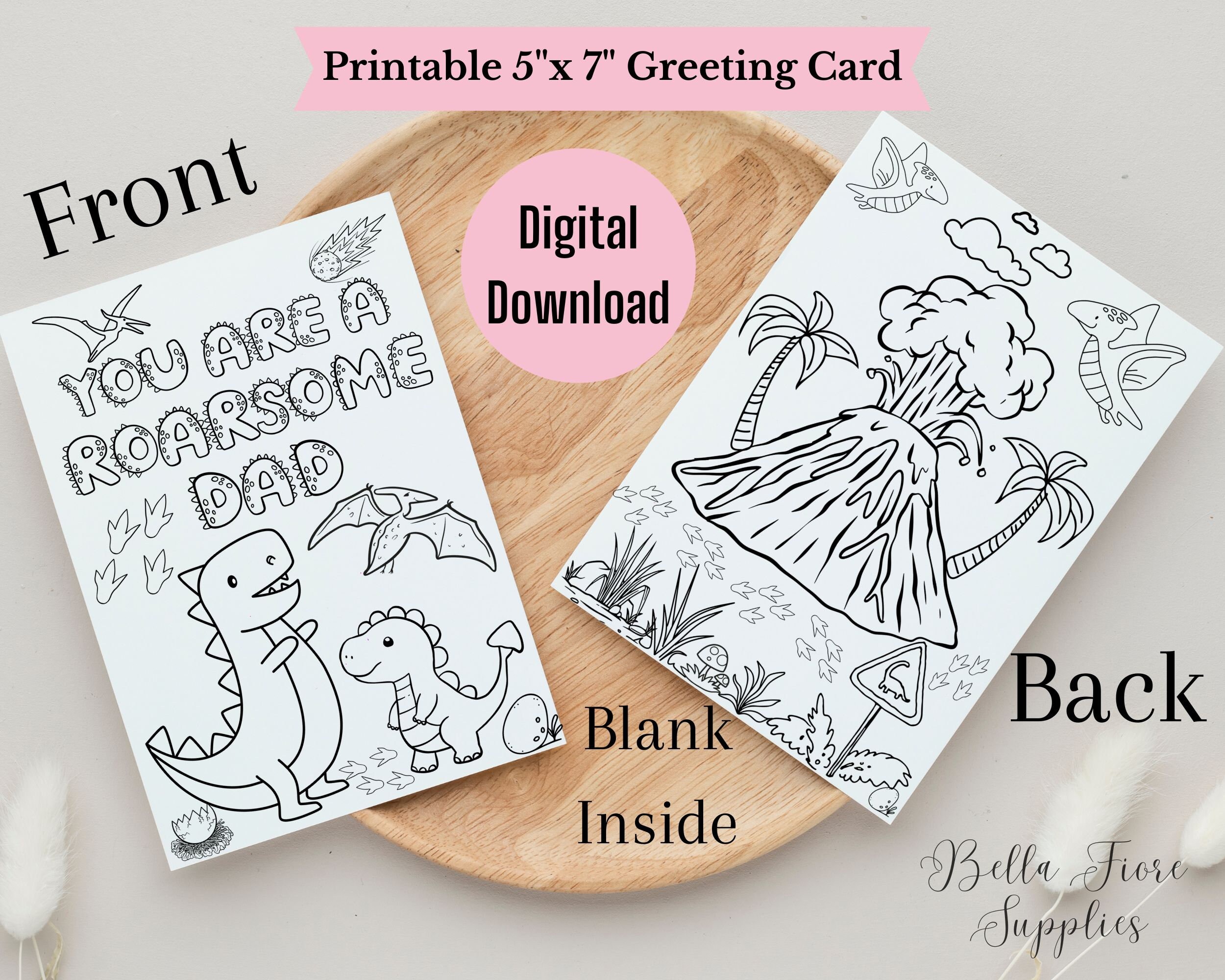 Roarsome Dad, Printable Card, Digital Card, Instant Download, Fathers ...