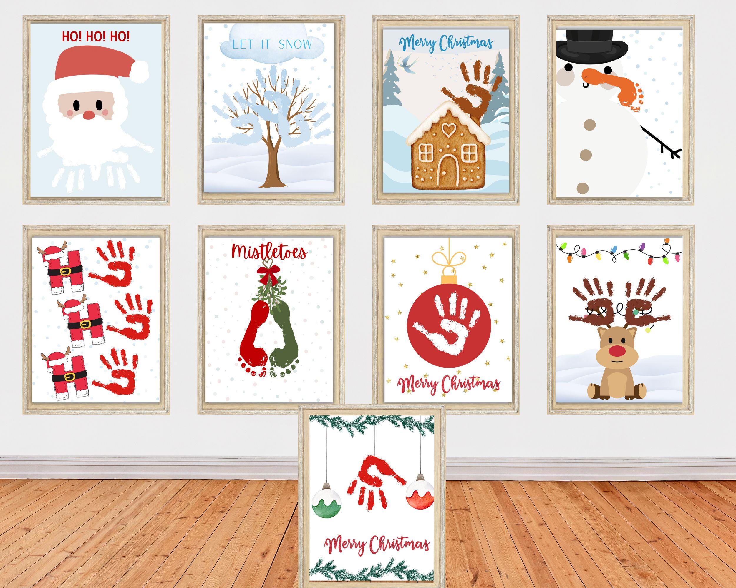 20 Christmas Handprint Art, Christmas Handprint Craft Printable Bundle ...