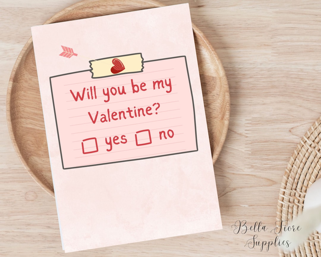Will You Be My Valentine Card, Boyfriend Card (digital Card) - Etsy