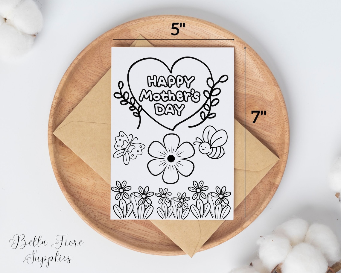 Coloring Happy Mothers Day Card, Printable Card, Digital Card, Instant ...