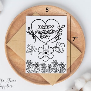 Coloring Happy Mothers Day Card, Printable Card, Digital Card, Instant ...