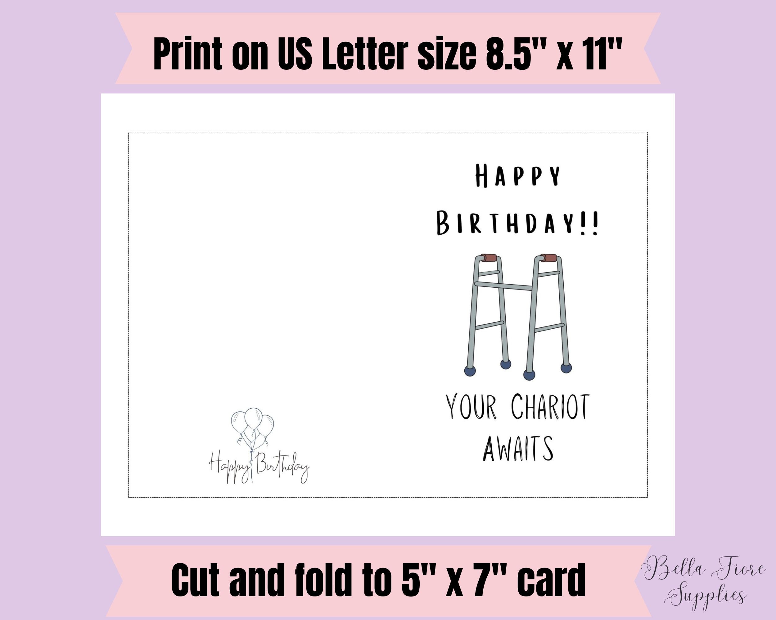 Your Chariot Awaits Birthday Card, Digital Card, Instant Download ...