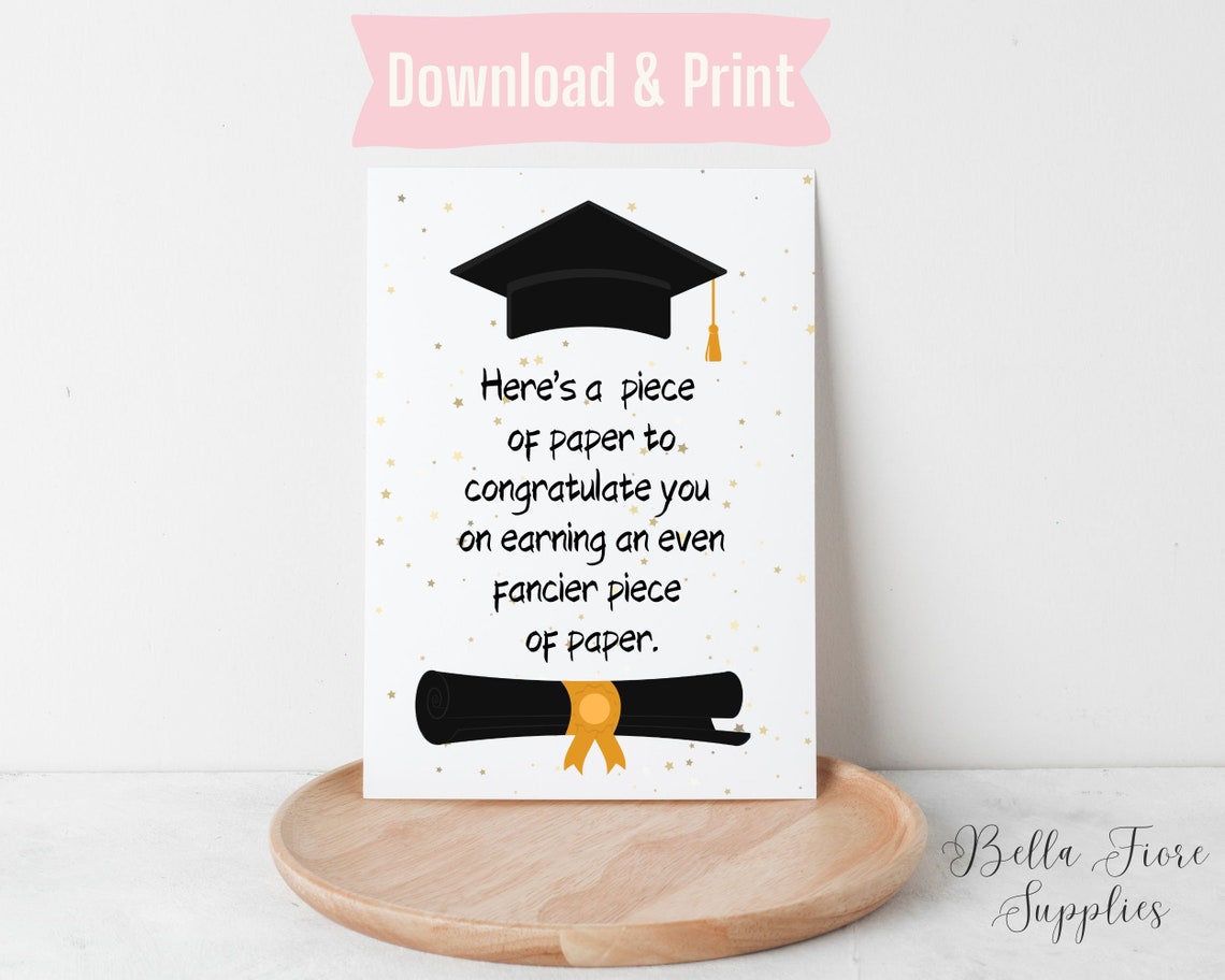 Fancy Paper Graduation Card, Graduation Card, Printable Card, Digital ...