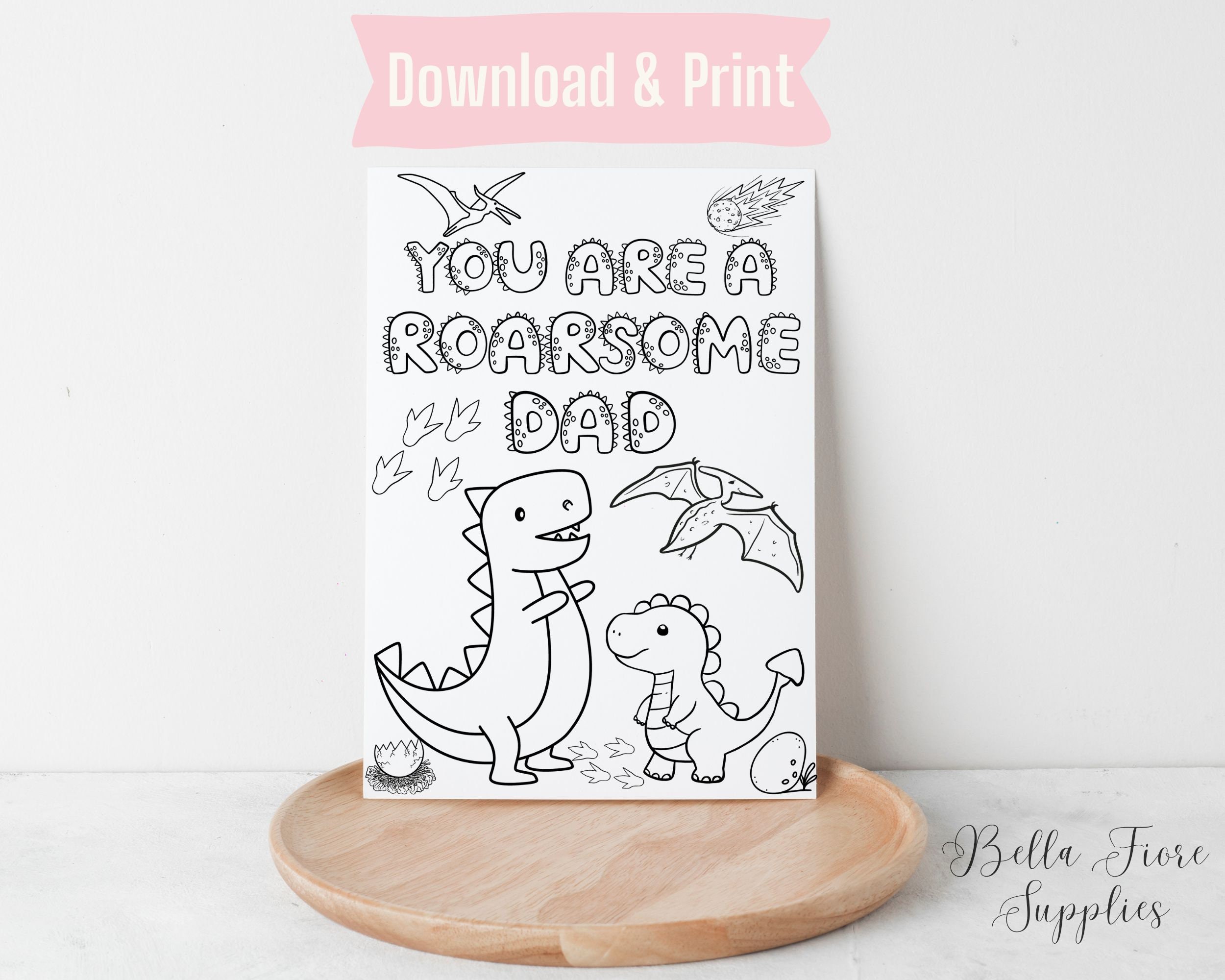 Roarsome Dad, Printable Card, Digital Card, Instant Download, Fathers ...
