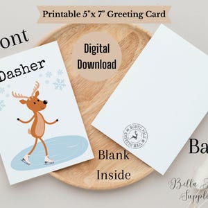 Funny Reindeer Christmas Cards, Printable Blank Card (digital Card) - Etsy