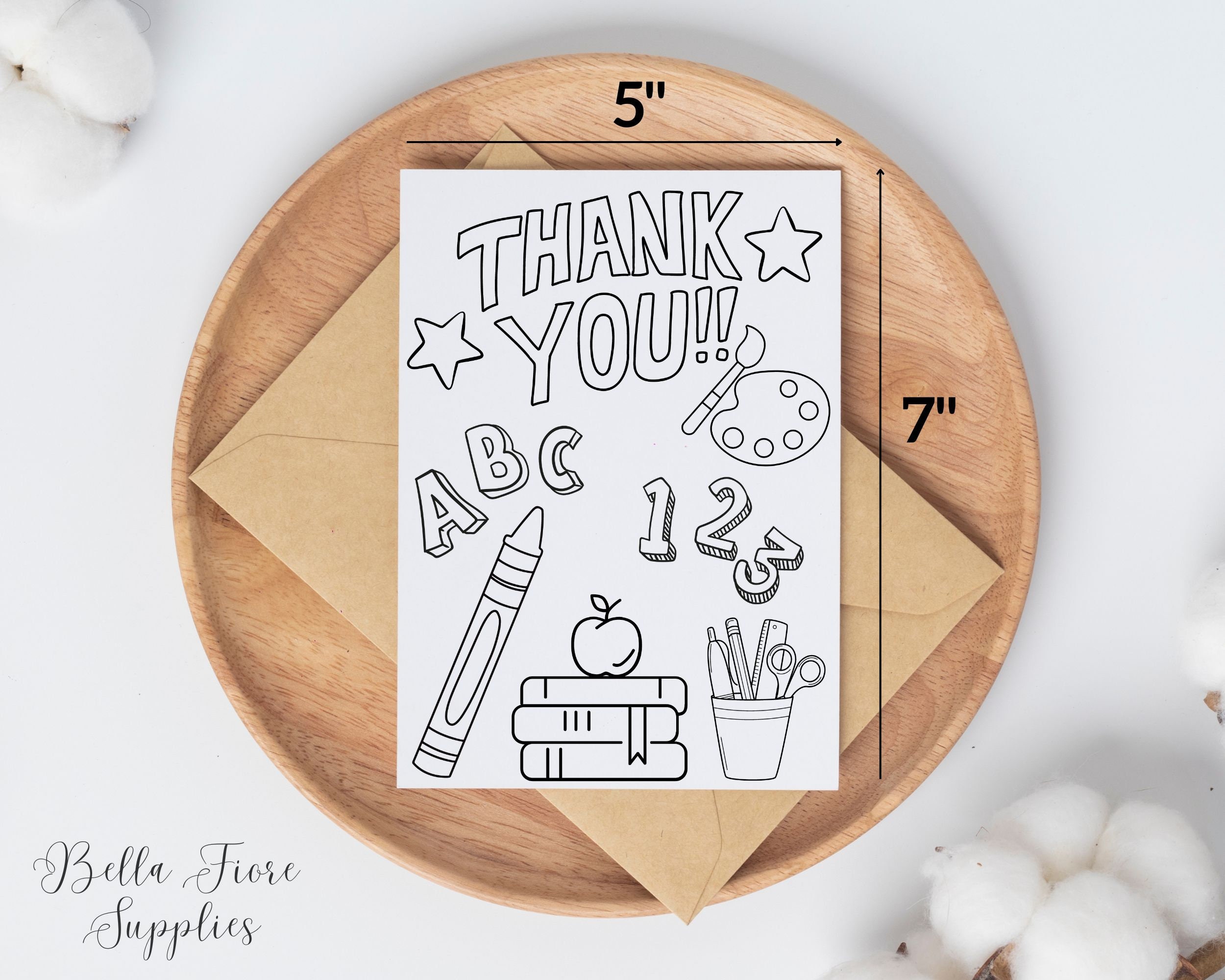 Thank You Coloring Card, Teacher Card, Teacher Appreciation, Printable ...
