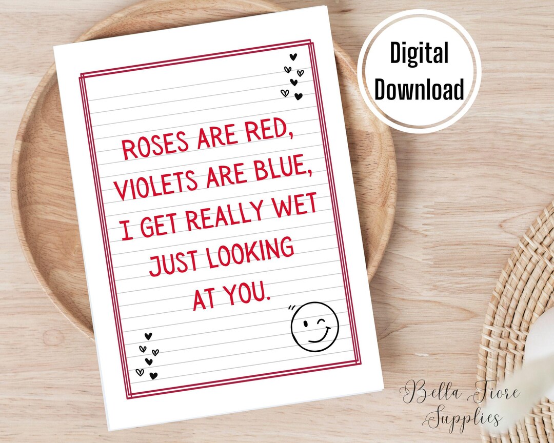 I Get Really Wet Card, Roses Are Red Printable (digital Download) - Etsy