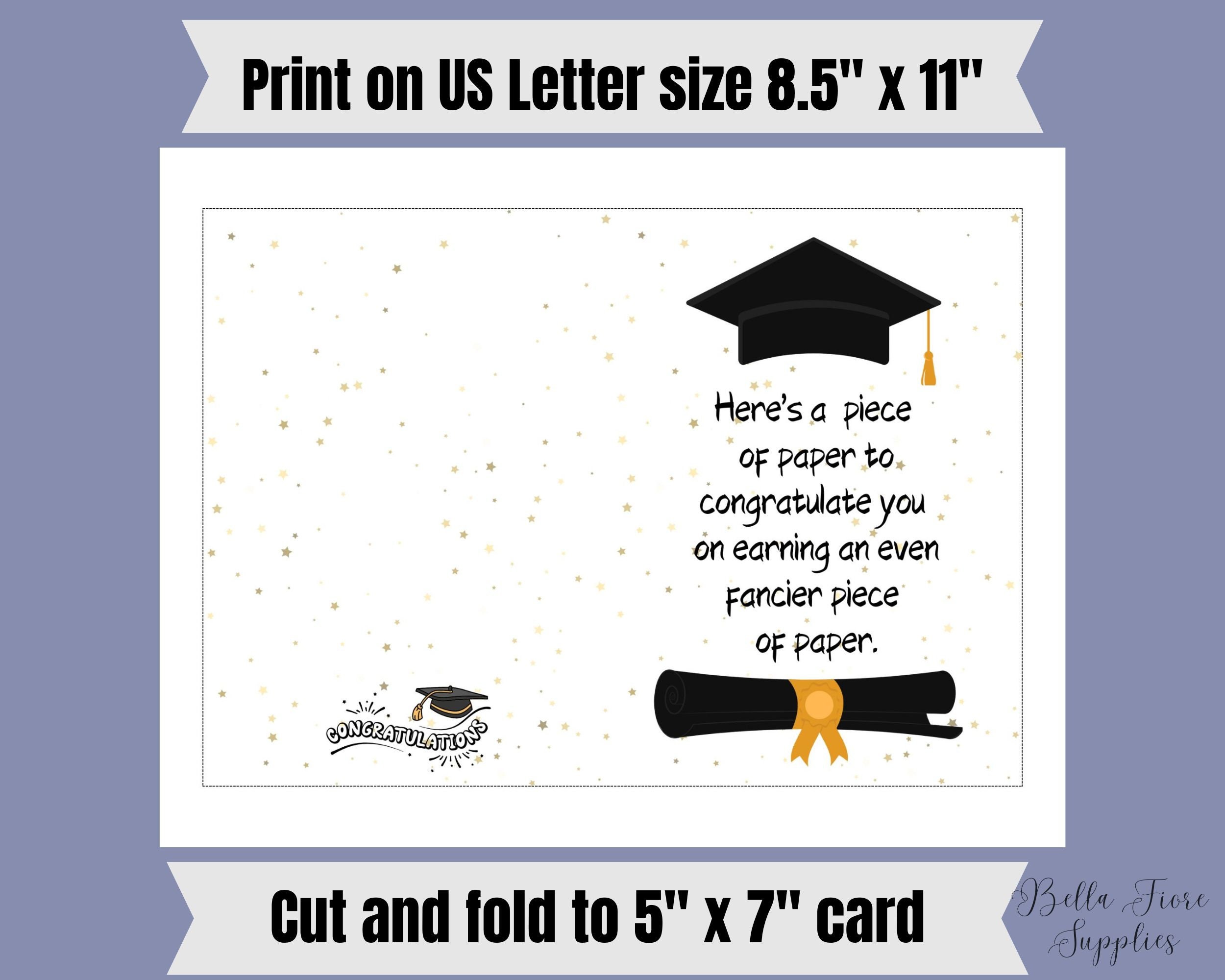 Fancy Paper Graduation Card, Graduation Card, Printable Card, Digital ...