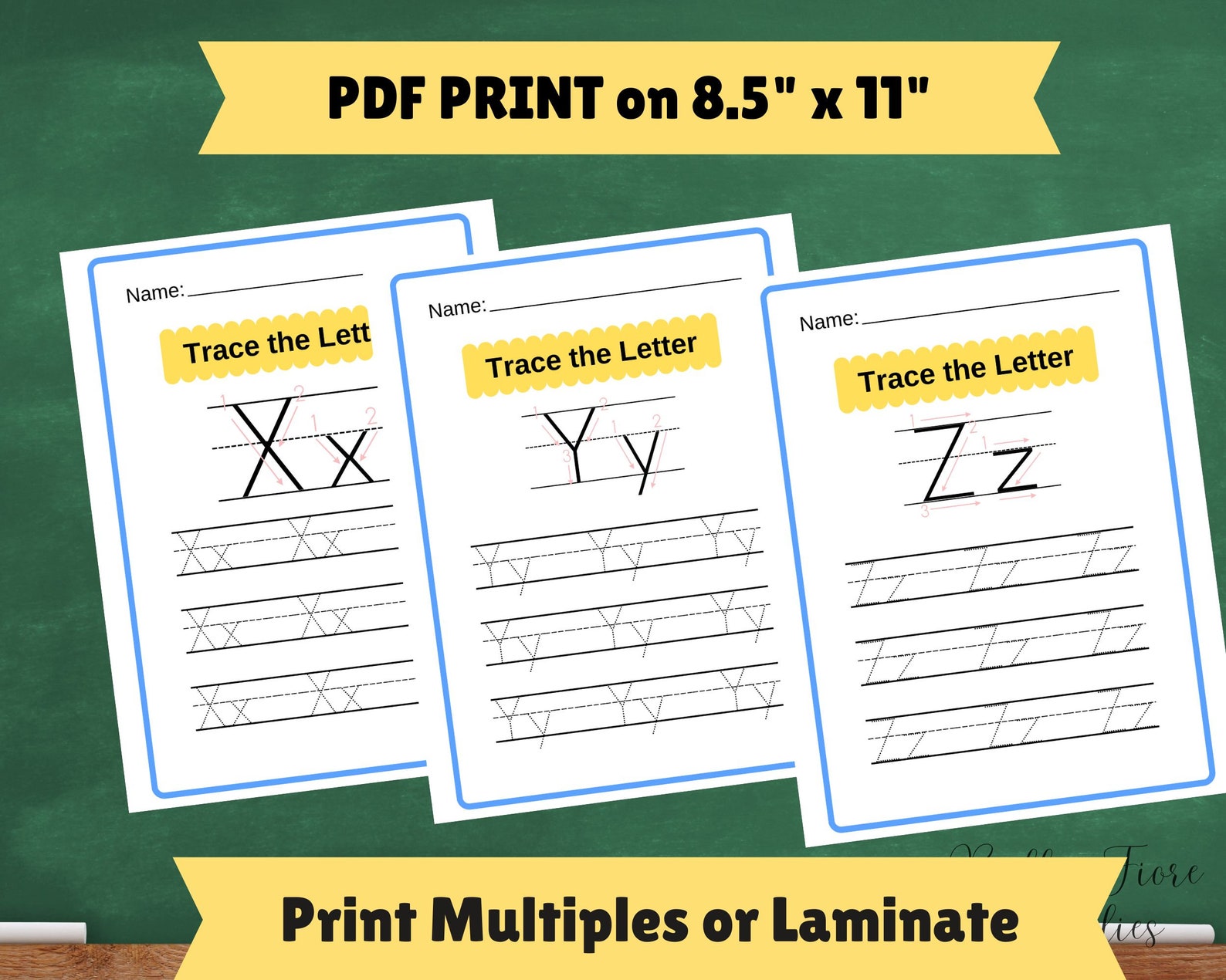 Alphabet Tracing Worksheet, Handwriting Practice (digital Download) - Etsy