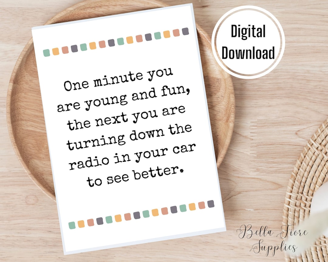 Funny Birthday Card, 'turning Down Radio' Design (digital Card) - Etsy