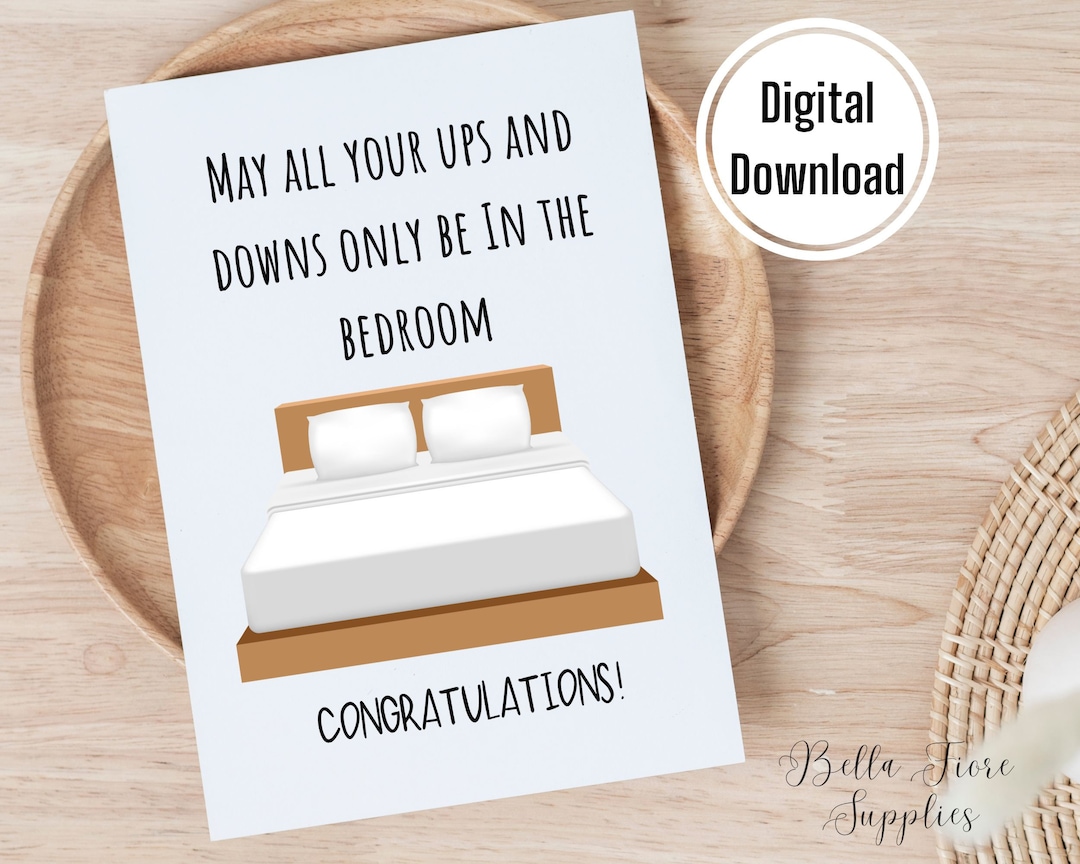 Ups and Downs Bedroom Card, Instant Download, Funny Wedding Card ...