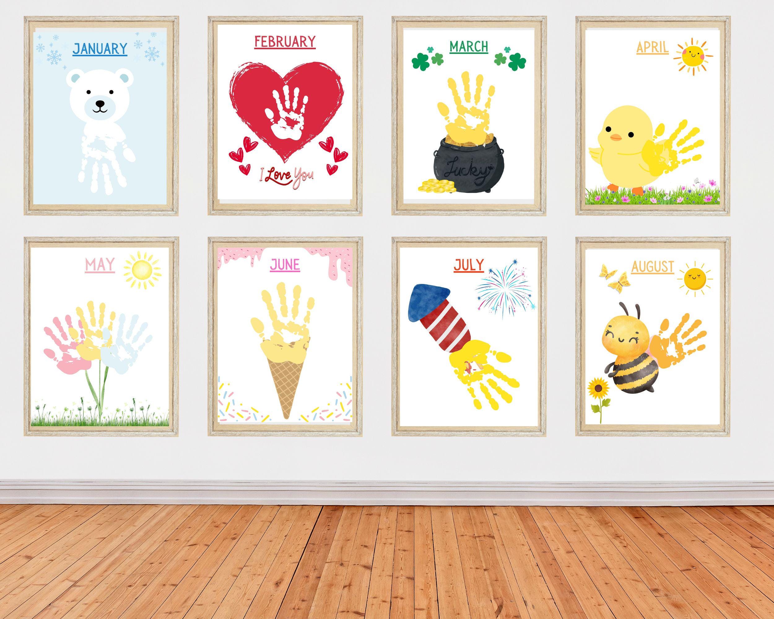 24 Monthly Handprint Art, Keepsake Craft (digital Download) - Etsy
