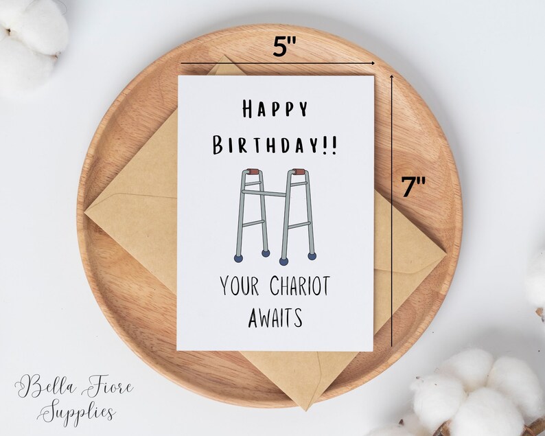Your Chariot Awaits Birthday Card, Digital Card, Instant Download ...