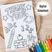 Thank You Coloring Card, Teacher Card, Teacher Appreciation, Printable ...