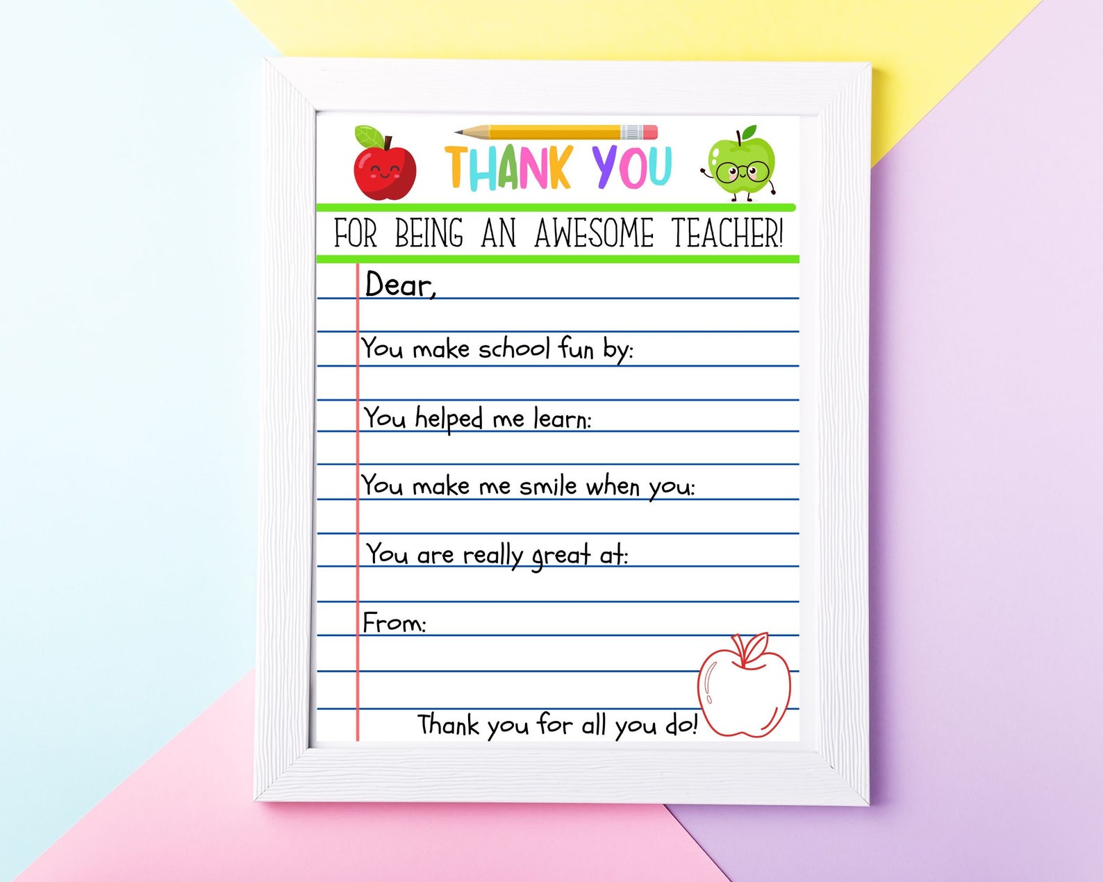 Teacher Appreciation Week, Printable Card, Digital Card, Instant ...