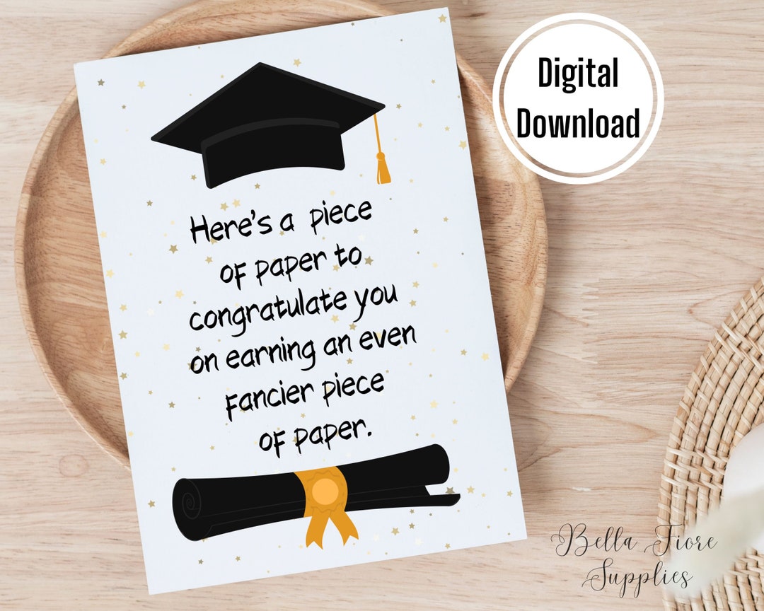 Fancy Paper Graduation Card, Graduation Card, Printable Card, Digital ...