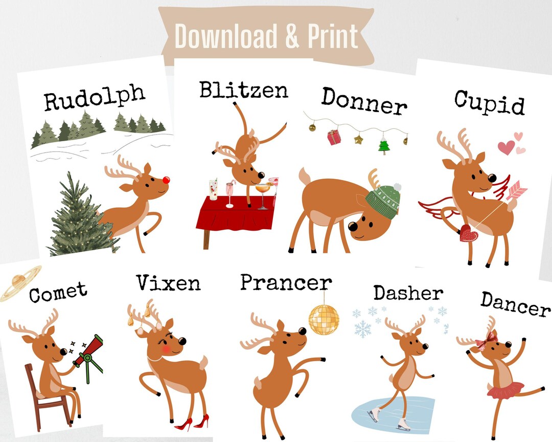 Funny Reindeer Christmas Cards, Printable Blank Card (digital Card) - Etsy