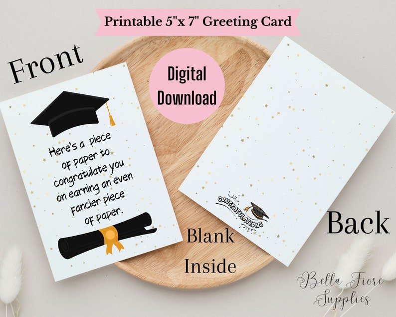 Fancy Paper Graduation Card, Graduation Card, Printable Card, Digital ...