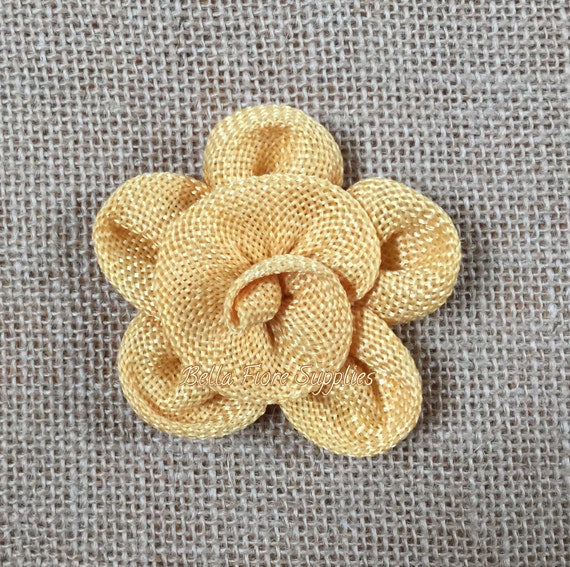 Yellow Burlap Flowers Burlap Flowers-3 Inches Burlap | Etsy