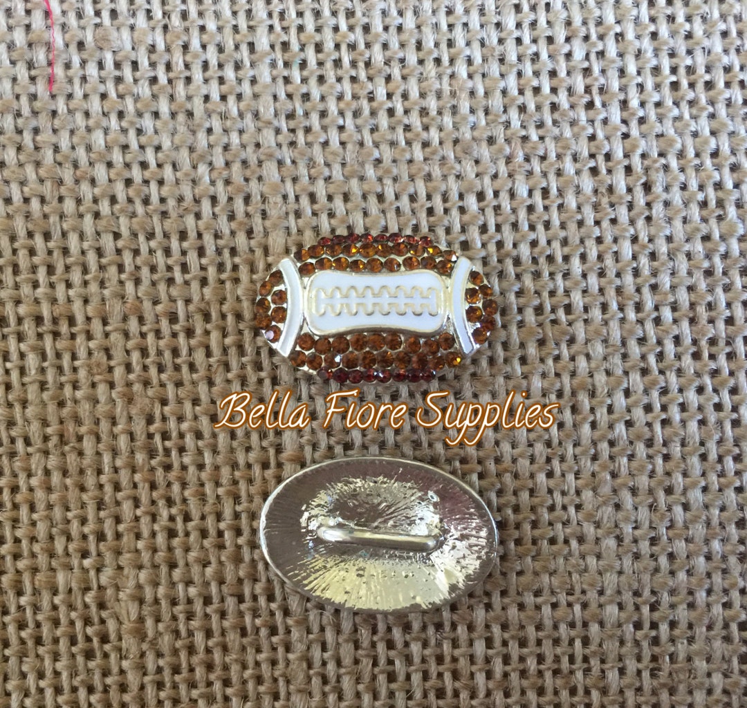 Football Rhinestone Button, DIY Embellishment - Etsy