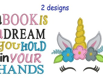 Reading pillow embroidery designs | Etsy