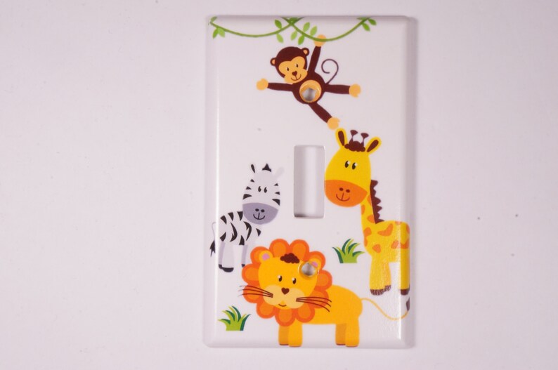 Decorative Jungle Animals Single Light Switch Plate Cover. | Etsy