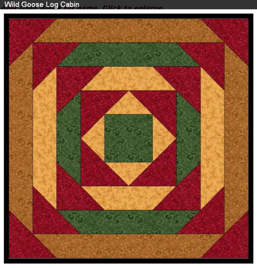 Wild Goose Log Cabin Barn Quilt, Light Weight, Many Sizes; W/ UV Film ...