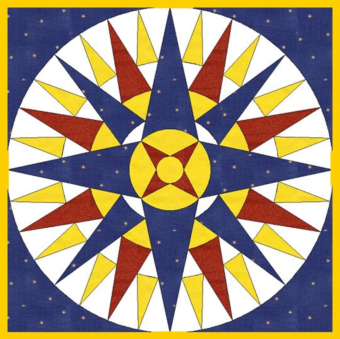 Mariner's Compass Barn Quilt, Light Weight, Free Shipping; Better Than ...
