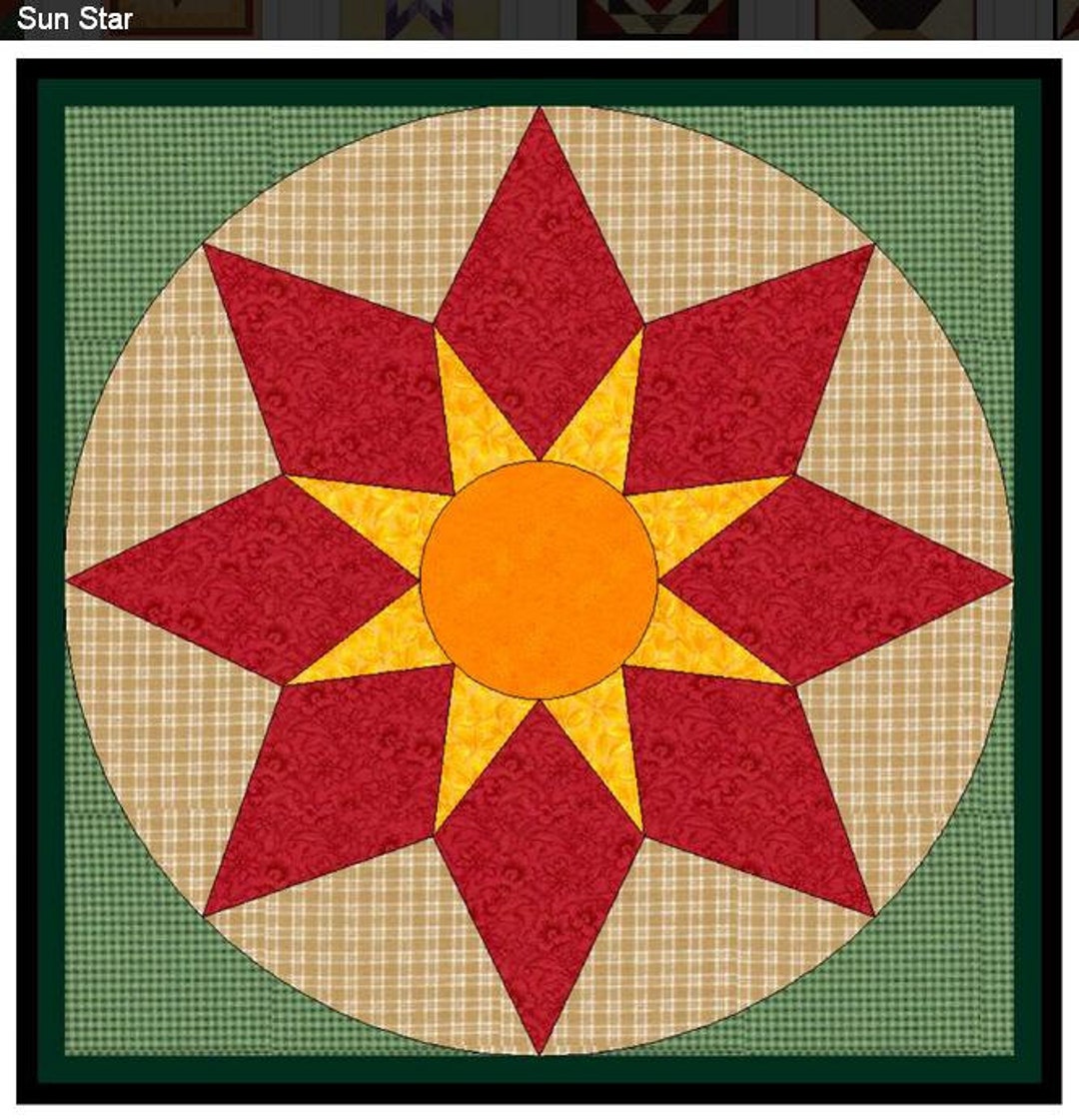 Sun Star Barn Quilt, Light Weight, Free Shipping... Better Than Wood ...