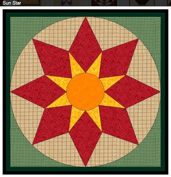 Sun Star Barn Quilt Light Weight Free Shipping... Many | Etsy