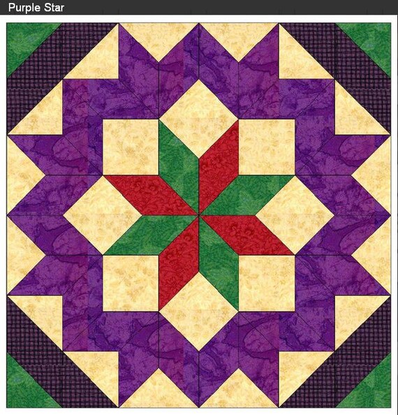 Purple Star Barn Quilt Light Weight and Free Shipping. Multi | Etsy