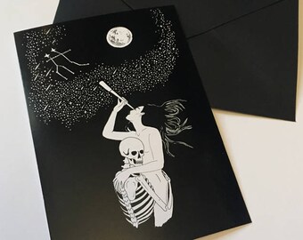 Skeleton card | Etsy