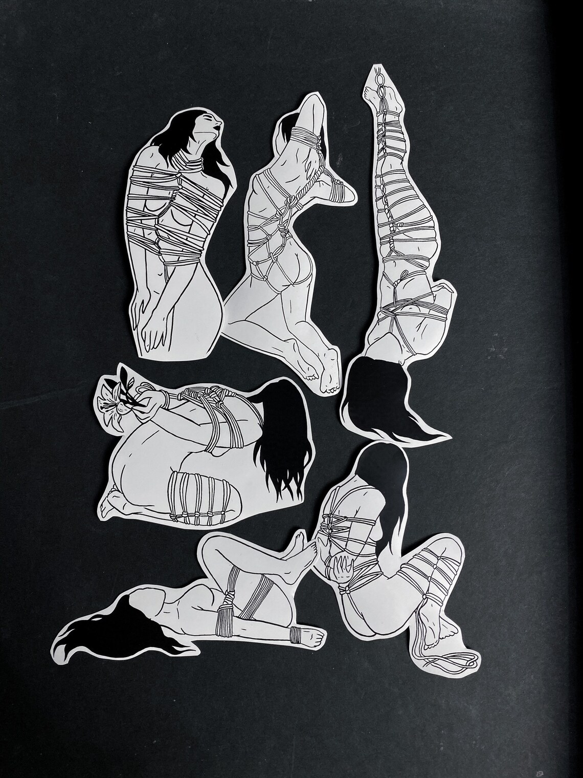 Rope Bondage Shibari Stickers Tied Up Bound Girls Bdsm Etsy