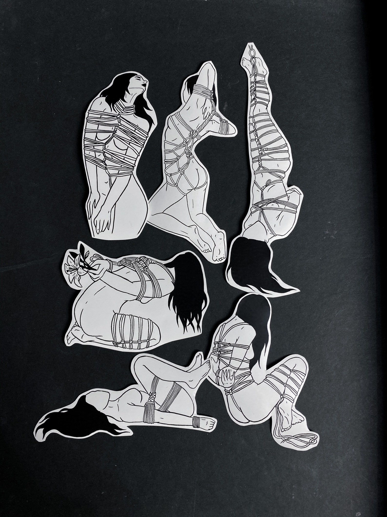 Rope Bondage Shibari Stickers / Tied Up Bound Girls / BDSM | Etsy