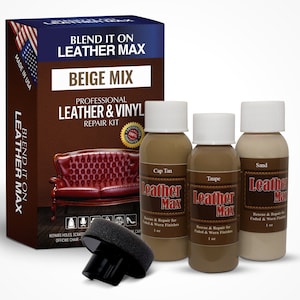 Leather Max Beige Mix Vinyl and Leather Repair Kit - for Your Furniture ...