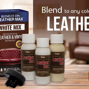 Leather Max White Mix Vinyl and Leather Repair Kit - for Your Furniture ...