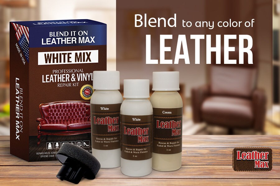 Leather Max White Mix Vinyl and Leather Repair Kit - for Your Furniture ...