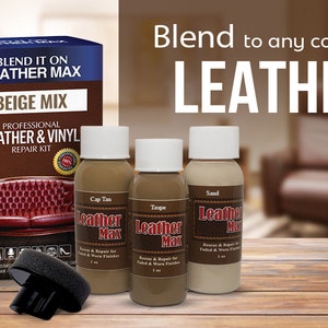 Leather Max Beige Mix Vinyl and Leather Repair Kit - for Your Furniture ...