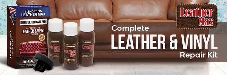 Leather Max Double Dark Brown Mix Vinyl and Leather Repair Kit - for ...