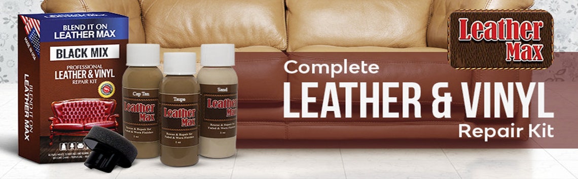 Leather Max Beige Mix Vinyl and Leather Repair Kit - for Your Furniture ...