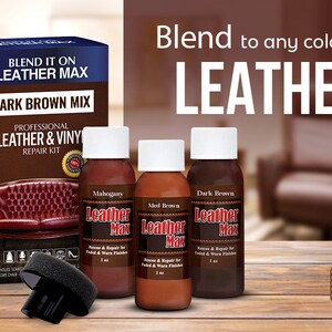 Leather Max Dark Brown Mix Vinyl and Leather Repair Kit - for Your ...