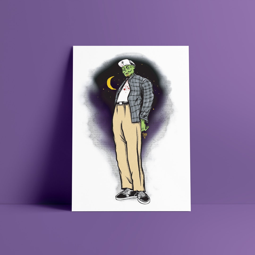 Zombie Cholo Print - Chicano Art - Halloween Art - Zombie Decor ...