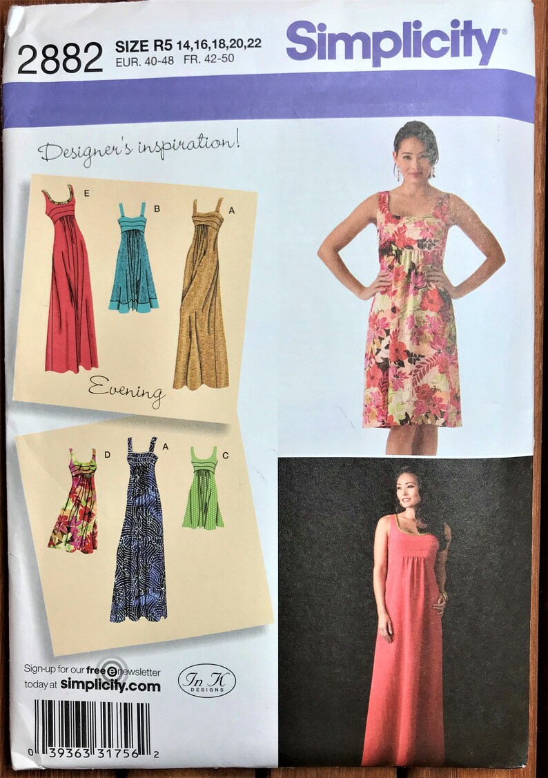 Simplicity 2882 Dress Sewing Pattern by IN K Designs in 3 - Etsy