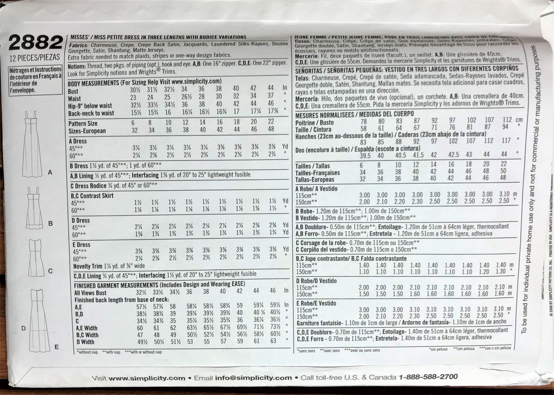 Simplicity 2882 Dress Sewing Pattern by IN K Designs in 3 Lengths With ...