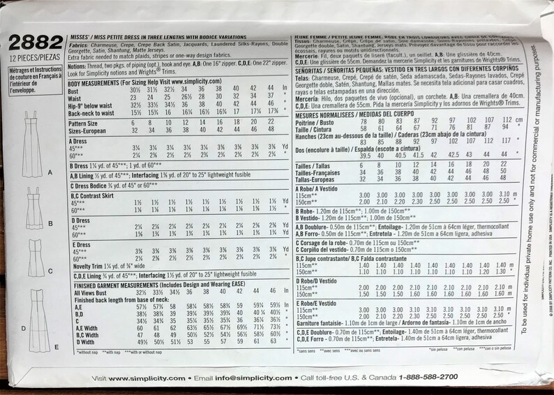 Simplicity 2882 Dress Sewing Pattern by IN K Designs in 3 Lengths With ...